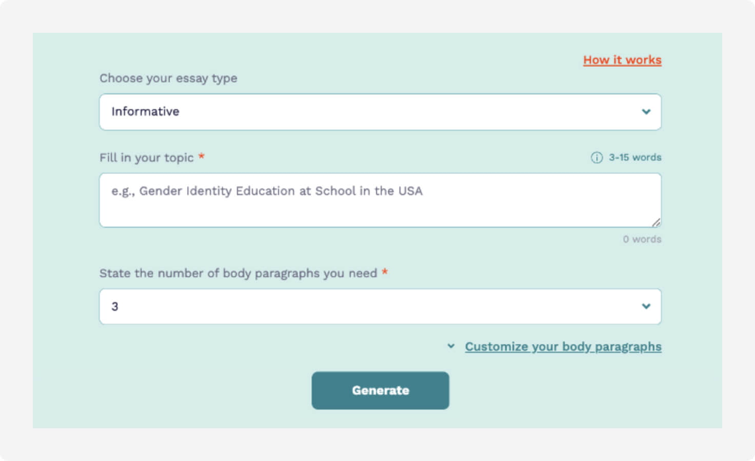 Informative Essay Maker | AI Essay Generator