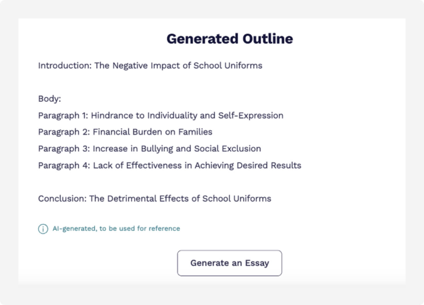 Essay Outline Generator | Get a Basic Paper Format for Your Topic