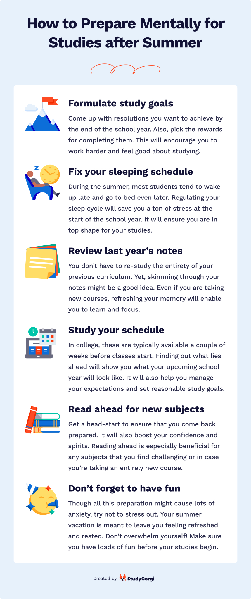 Back on Track: How to Start Studying After a Summer Break | Blog StudyCorgi