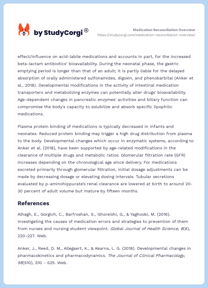 Medication Reconciliation Overview Free Essay Example Medication Reconciliation Overview Free Essay Example