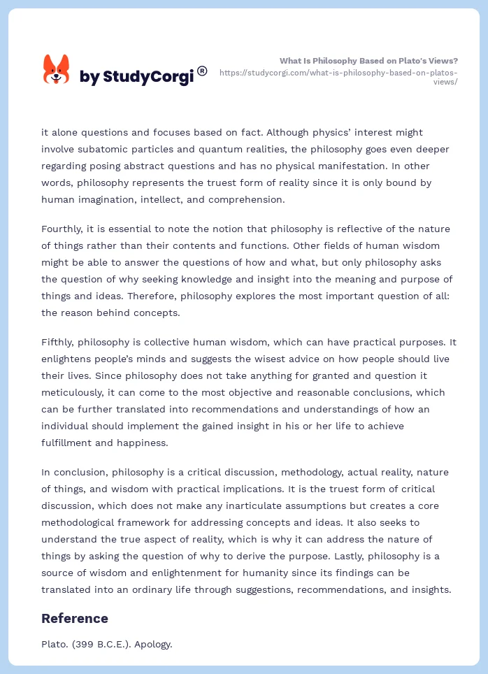 What Is Philosophy Based On Plato s Views Free Essay Example