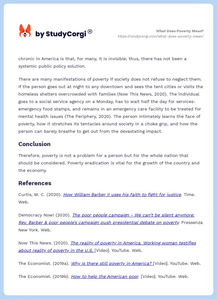 What Does Poverty Mean Free Essay Example What Does Poverty Mean Free Essay Example