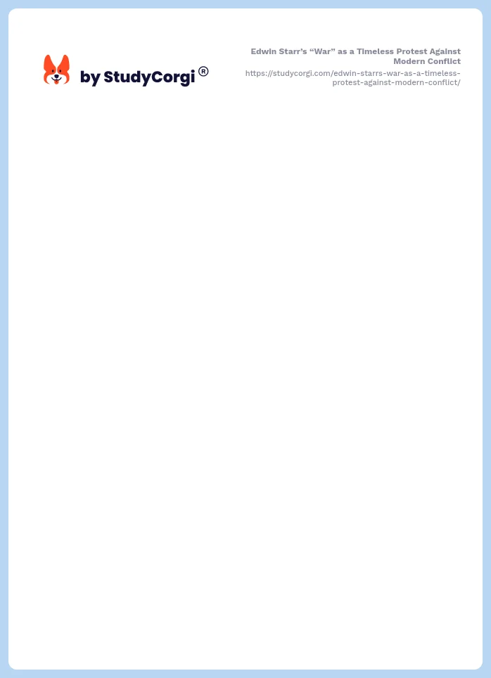 Edwin Starr's "War" as a Timeless Protest Against Modern Conflict ...