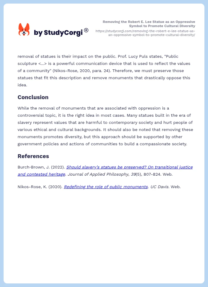 Removing the Robert E. Lee Statue as an Oppressive Symbol to Promote ...